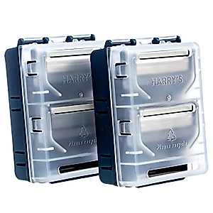 Harrys Razor Blades (3 Packs of 4) in Durable Hinged Water Friendly Travel Cases
