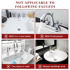 LVJING 33 inch Sink Splash Guard Mat, Sink Faucet Drying Mat, Silicone Faucet Handle Drip Catcher Tray, Longer Silicone Sink Mat for KitchenBathroom, Drip Protector Splash Countertop (Black)