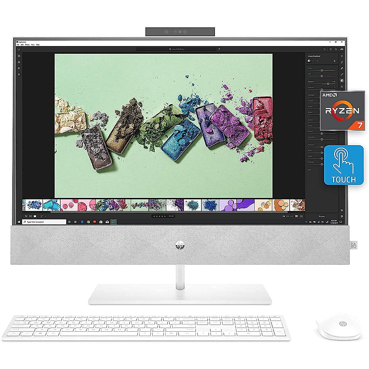 HP Pavilion 27 Touch Desktop 2TB SSD 64GB RAM Extreme(AMD Ryzen 7 Processor with 8 Cores and Max Boost 4.30GHz, 64 GB RAM, 2 TB SSD, 27-inch FullHD IPS Touchscreen, Win 10) PC Computer All-in-One