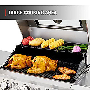 Monument Grills Larger 4-Burner Propane Gas Grills bbq Stainless Steel Heavy-Duty Cabinet Style with LED Controls Side Burner Mesa 400m