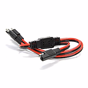 1.6FT 2-Way Splitter SAE Connector Sae Y Splitter Battery Charging Cables 1 to 2 SAE Connector Power Charger Adapter 16AWG for Camp Trailer Solar Panels Battery