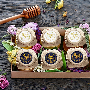 Thank You Stickers, 2 Rolls of 1000, 1.5 Inches in Diameter, Rose Gold Fonts, White/Blue Waterproof Thank You Stickers for Seal and Decorate Bags, Envelopes, Boxes, Greeting Cards, Gifts, Crafts