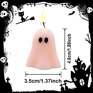4 PCS Cute Ghost Candles, Scented Halloween Decoration Candles, Novelty Votive Ghost Candle, Votive Candles for Fall Decor Thanksgiving Home Halloween Party Bedroom Room Table Decorations