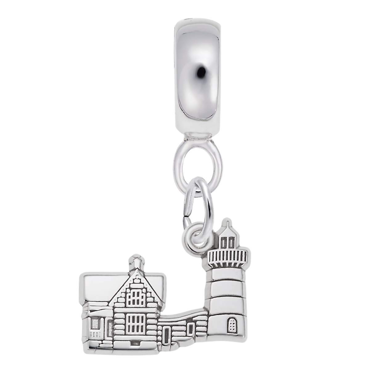 Gold Plated Nubble Lighthouse, Me Charm Dangle Beads for Bracelets