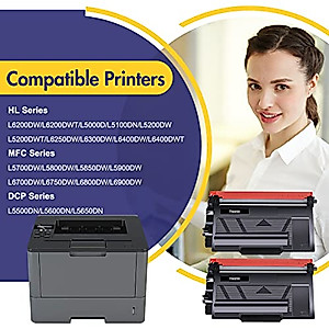 TN850 TN 850 High Yield Toner Cartridge 2 Pack Compatible Replacement for Brother TN850 TN-850 TN820 HL-L6200DW MFC-L5850DW L5900DW MFC-L5700DW HL-L5200DW MFC-L5900DW MFC-L6800DW Printer Black