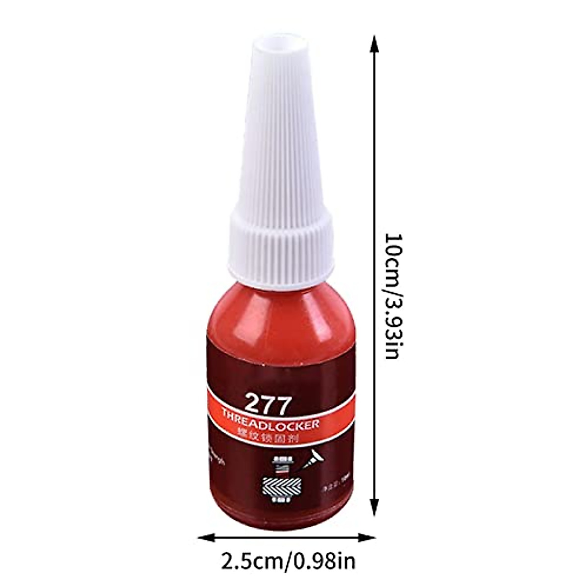 Red Lock Tight - 277 Lock Tight Threadlocker,High Viscosity Metal Thread Anti-Loose Seal Lock Agent, Anaerobic Curing Metal Glue, 10ml Yuans