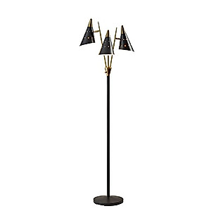 Adesso 3249-01 Floor-Lamps, Black/Antique Brass