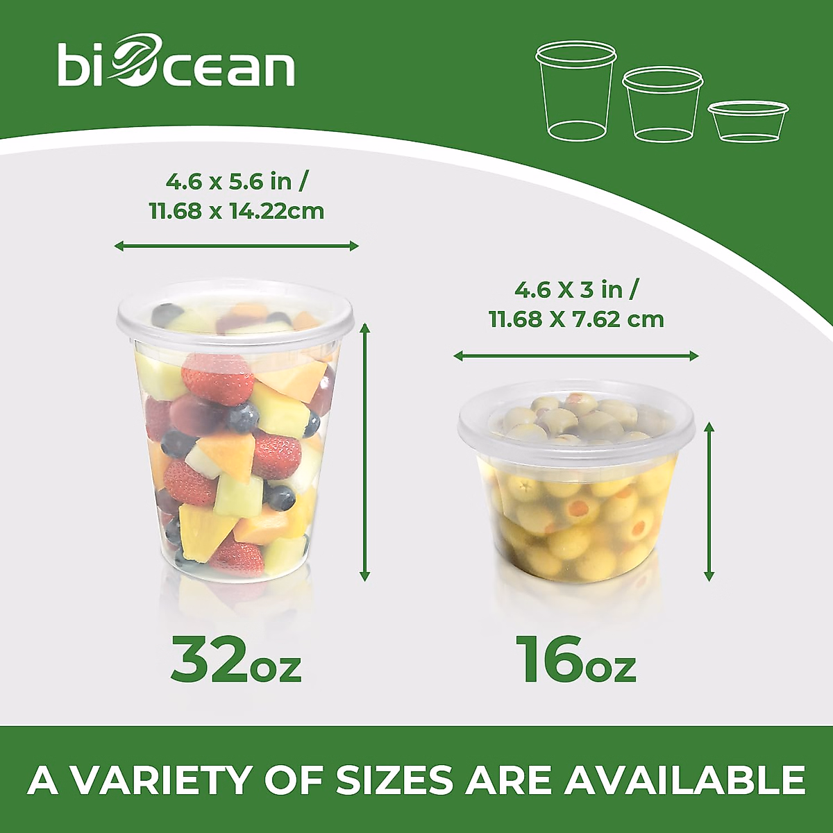 biocean 32 Oz Resuable Deli Containers With Lids Freezer Food Storage Containers Airtight Bulk 24 Set BPA-Free Plastic Soup Container Microwave Leakproof Deli Cups For Meal Prep,Leftover-Home/Takeout