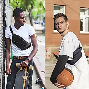 NIID Sling Chest Bag for Men Crossbody,Small Zipper Waterproof Cross Body Shoulder Bags Travel Hiking Daypack(Black)…