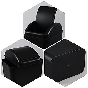 Hayixia 2-Pack 14 Liter Plastic Trash Can with Swing Lid, Swing Top Garbage Can, Slim Trash Cans, Black