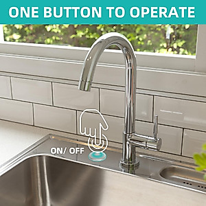 Garbage Disposal Button Air Switch: Sink Top One-Push Button for Disposer with Aluminum Alloy Power Module Brushed Nickel Stainless Steel Switch Kit Long 2.5" Fit with Food Waste Disposals up to 2.5HP