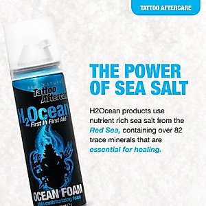 H2Ocean Ocean Foam Tattoo Aftercare, Water Based Ink Sealer & Skin Moisturizer 2oz