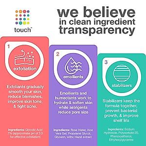 7% Glycolic Acid Toner with Rose Water, Witch Hazel, and Aloe Vera Gel – Alcohol & Oil Free Exfoliating AHA Face Toner – Improves Wrinkles, Dullness, Pores, Skin Tone & Texture, 6 oz.