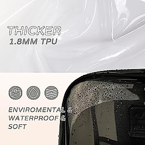 Caoroky knight Clear Backpack Heavy Duty Transparent Laptop Backpacks 15.6 Inch See Through TPU Travel Daypack Large College Bookbag for Women Men Teens Girls Boys students-Black