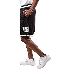Ultra Game NBA NBA Mens Chrome Basketball Shorts, Black, Large