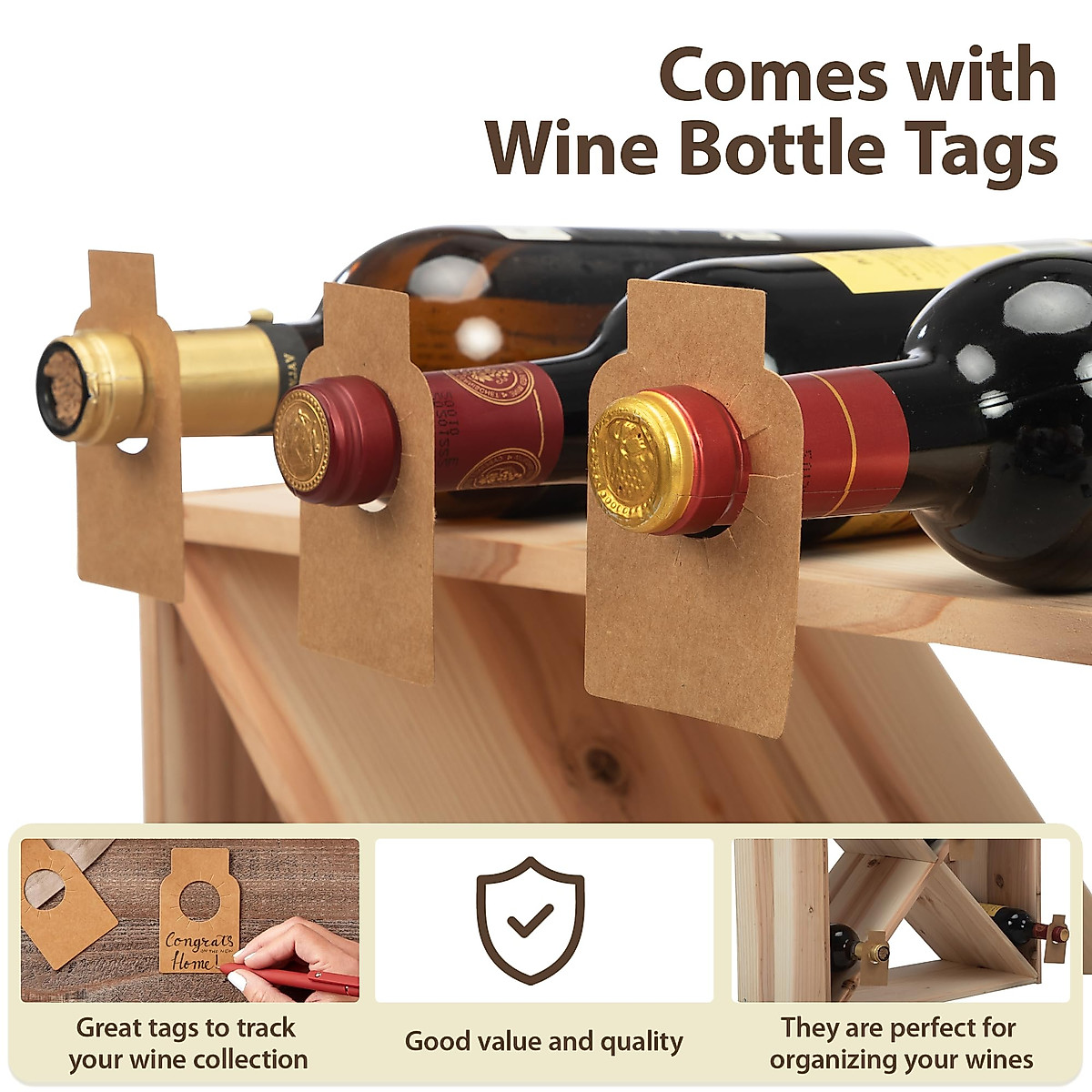 JAXPETY Stackable Wine Rack 48 Bottle Liquor Display Storage Cube Free Standing Floor Wine Cabinet for Cellar & Kitchen