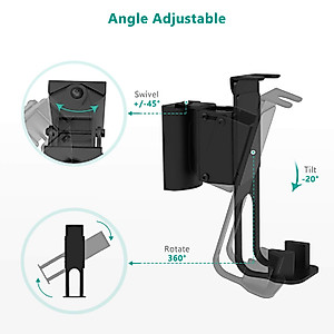 WALI Speaker Wall Mount Bracket for SONOS ONE, ONE SL and Play:1 Multiple Adjustments, Hold up to 6.6lbs, (SWM003-2), 2 Packs, Black