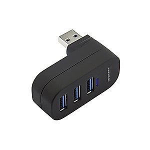 Sudroid USB Port Splitter, 3 Port USB 3.0 Expander Splitter [90°/180° Degree Rotatable] for Laptop, Xbox, Wii, PS3, PC, MAC, Mac Book, Tablet, Tab, Console, Printer, Camera(Black)