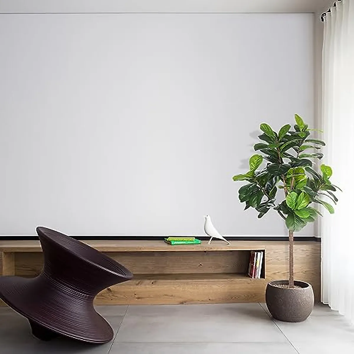 ​Realead 5ft Fiddle Leaf Fig Tree Artificial - Large Fake Fig Leaf Tree with 78 Leaves - Tall Faux Plants in Plastic Nursery Pot for Modern Home Office Living Room Indoor Decor