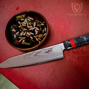 Dalstrong Chef Knife - 8 inch - Firestorm Alpha Series - Premium 10Cr15CoMoV High-Carbon Steel - Traditional Japanese Wa Stabilized Wood & Resin Handle - Kitchen Knife - Chef's Knife - w/Sheath