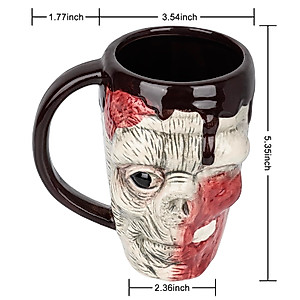 Kpuplol Halloween Mug, Zombie Themed Scaring Mug, Creepy Coffee Tea Ceramic Cup with Handle, Decoration and Novelty Gift for Men & Women for Horror Lover