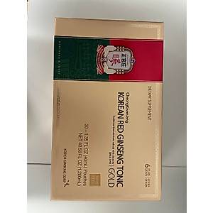 CheongKwanJang [Korean Red Ginseng Tonic Gold Asian Panax Ginseng Extract Tonic- 30 Drink Pouches