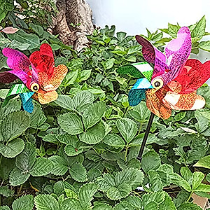 HYLYING 10 PCS Bird Blinder Repellent Pinwheels, Colorful Windmill to Scare Birds Away, Holographic Pin Wheels Keep Birds Away Spinners for Garden Yard Patio Lawn Farm Decor