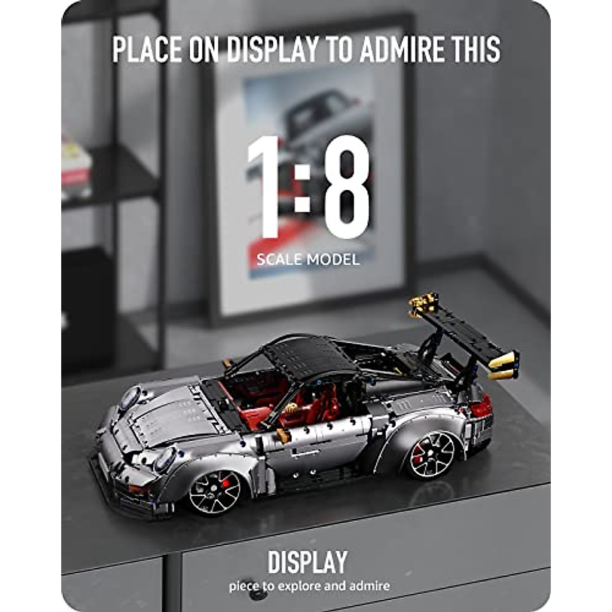 Nifeliz Sports Car 977, GTZ RS Racing Model Toy, Collectible Building Kit for Adults (3,389 Pieces)