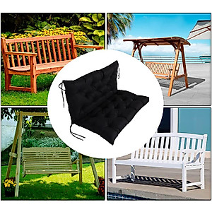 Ecueze Porch Swing Cushions,Replacement Cushions for Outdoor Swing with Backrest, Outdoor Swing Cushions for Swing Bench Chair Garden Seats,Swing Replacement Cushions with Eight Straps