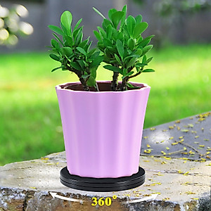 9 inch Lazy Susan Turntable Black Acrylic Ball Bearing Rotating Tray for Spice Rack Table Cake Kitchen Pantry Decorating TV Laptop Computer Monitor, 50-lb Load Capacity (360˚ Rotation)