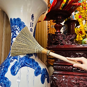 TTS For Home - Set of 2 Vietnamese Soft Bristle Brooms, Asian Straw Broom for Kid, Decorative Broom 16.54 inch