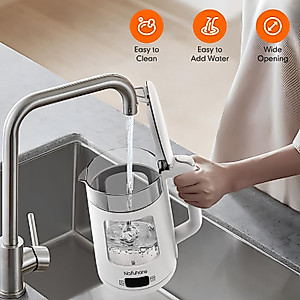 Electric Kettle with Temperature Control, 5 Presets Colors LED Lights, 1500W Fast Boiling, Glass Tea Kettle & Hot Water Boiler, Keep Warm, 100% BPA Free, Stainless Steel Bottom, 1.7L (White, 1.7L)