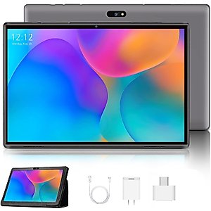AOYODKG 2023 Upgraded Tablet 10", Android 10 Tablet with Keyboard 128G ROM Storage,4G Cellular Tablet with Sim Card Slot,Octa-Core 1.8Ghz Tablet 10.1 inch,13MP Dual Cameras,GPS Bluetooth WiFi Tablet