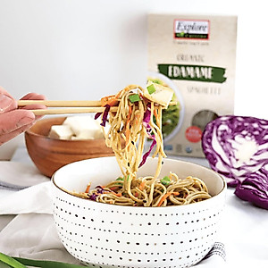 Explore Cuisine Organic Edamame Spaghetti - Pack of 6 (8 oz) - Easy-to-Make Gluten Free Pasta - High in Plant Protein & Fiber - Vegan, Keto Friendly, Non- GMO, Kosher - 24 Total Servings