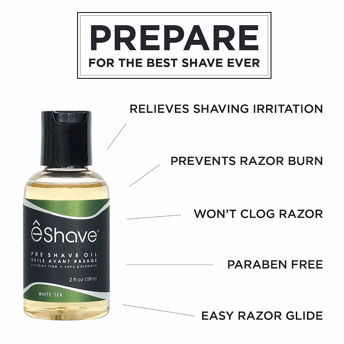 eShave Pre Shave oil for men- protects from shaving irritation and razor burn- for smoothest shave and silky skin- All Natural Shaving oil 2 oz