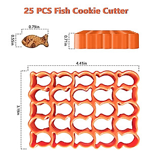 Sidosir 25-Cavity GoldFish Cracker Cookie Cutter, Mini Plastic Fish Biscuit Cutter for Tiny Treats,Fish Shaped Foods, Cookies