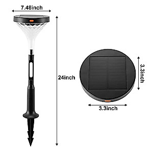 solebell Solar Outdoor Pathway Light, Multicolored 10 Modes RGB Color Changing, IP65 Waterproof Solar Powered Lights, Solar Powered Landscape Path Lights for Garden, Lawn, Yard, Patio etc, 6 Pack