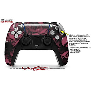 WraptorSkinz Skin Wrap compatible with Sony PS5 DualSense Controller Skulls Confetti Pink (CONTROLLER NOT INCLUDED)
