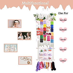 mligril Headband Holder for Girls Hair Bows, Baby Headbands Organizer Storage Hair Clips Hanger Storage Flower Wall Hanging Decor for Nursery Room