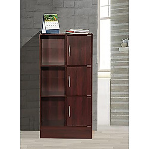 Contemporary Home Living 47" Mahogany Brown Multipurpose Bookcase with Doors