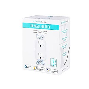 ConnectSense Smart In-Wall Outlet, WiFi Connected Electrical Smart Wall Socket That's Compatible With Amazon Alexa, Apple HomeKit Siri and Google Assistant (15A)