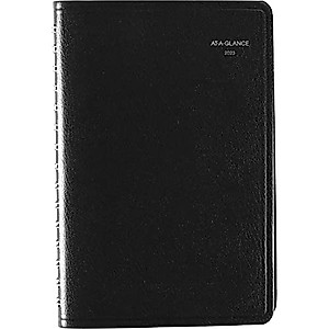 AT-A-GLANCE 2023 Daily Planner, DayMinder, Quarter-Hourly Appointment Book, 5" x 8", Small, Black (G10000)