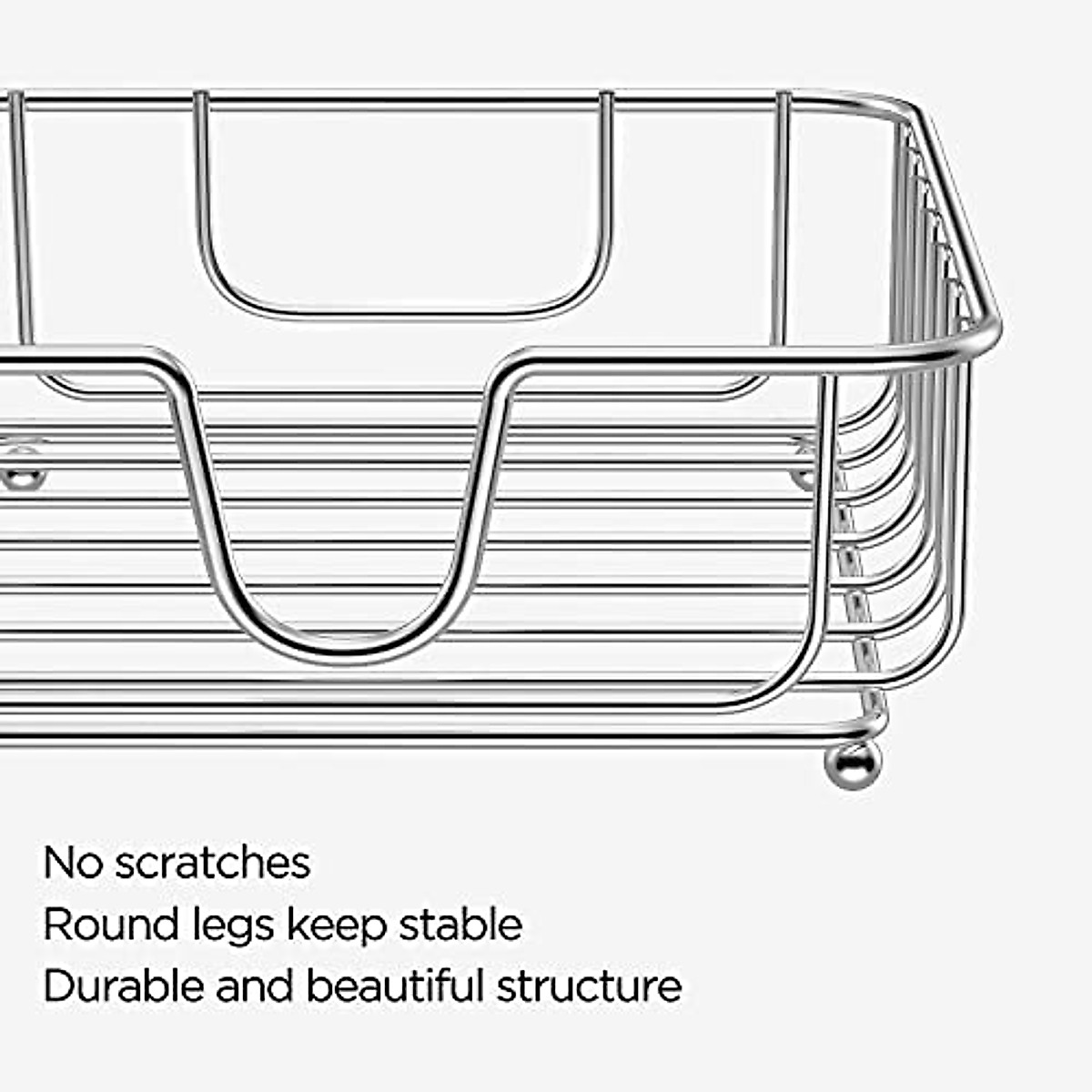 GMFINE Napkin Holder for Table, Napkin Holders for Paper Napkins, Flat Metal Black Napkin Holders for Kitchen & Dining Table, 6.9" x 6.9" x 2.2" Inside Size (Chrome)