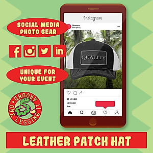 of Course I'm Right! I'm A Hai-Ping! - Leather Black Patch Engraved Trucker Hat, Heather-White, One Size