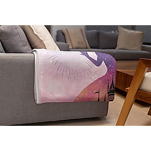 Personalized Princess Blanket for Girls - Ships Next Day, USA Made, Warm, Cozy, Soft Throw for Travel - Pink Room Decor - Plush Fleece or Sherpa Blanket with Custom Name (Fleece - 50x60)