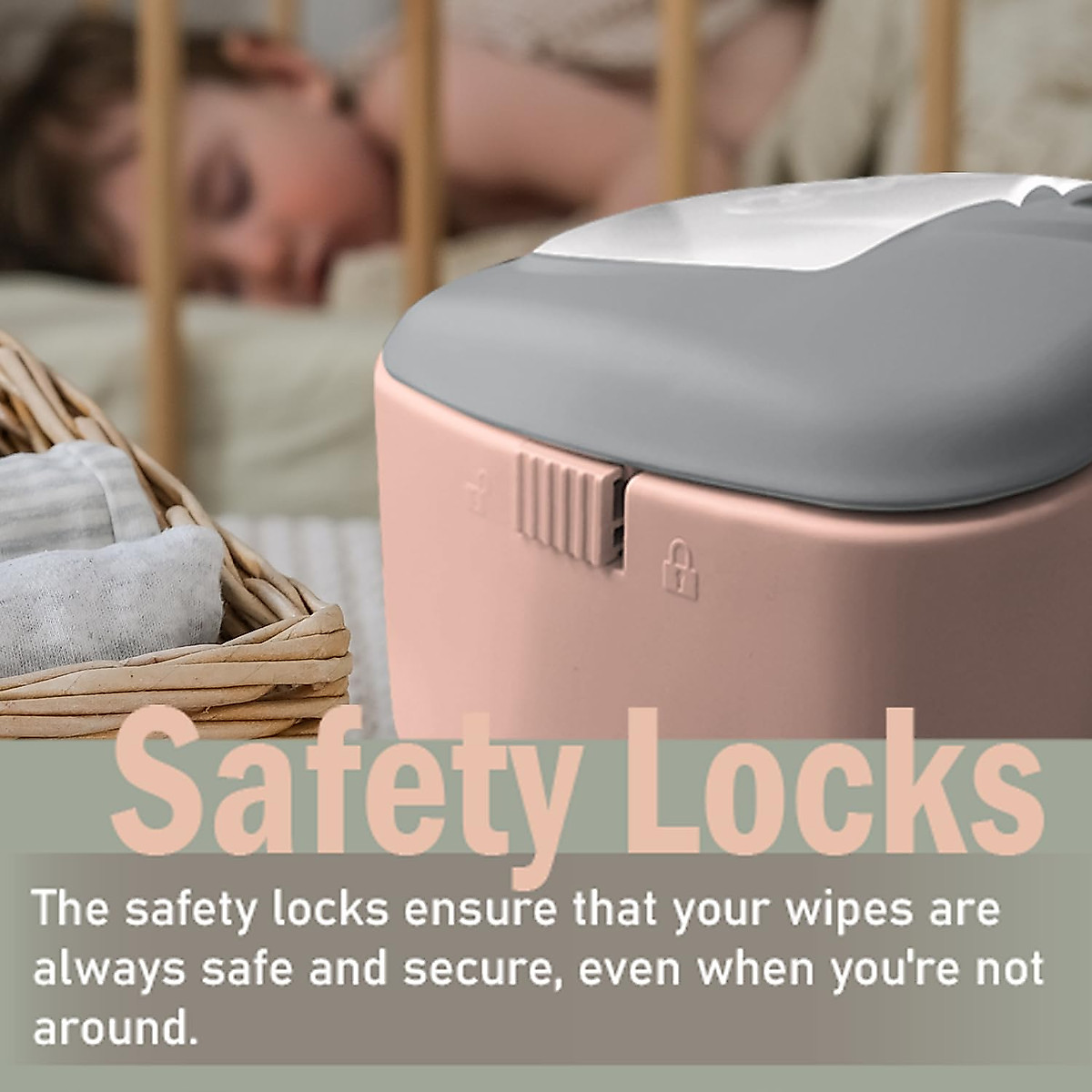 Baby Wet Wipes Warmer, Dispenser, Holder and Case - Easy Press On/Off Switch, Only Available at Amazon