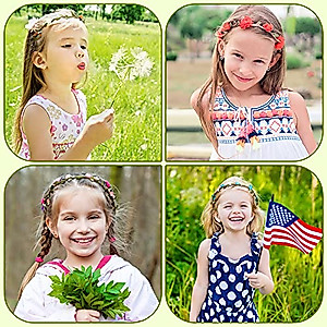 28 Pieces Colored Flower Crown Wreath Headband Floral Garland Headbands Floral Crown Wreath Headband Green Leaves Garland Headpiece for Women Girls Wedding Holiday Party