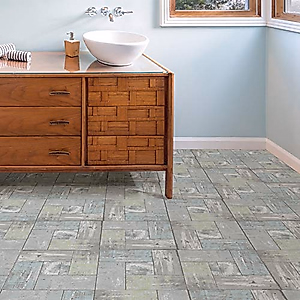 FloorPops FP3290 Boardwalk Peel & Stick Floor Tiles, Grey
