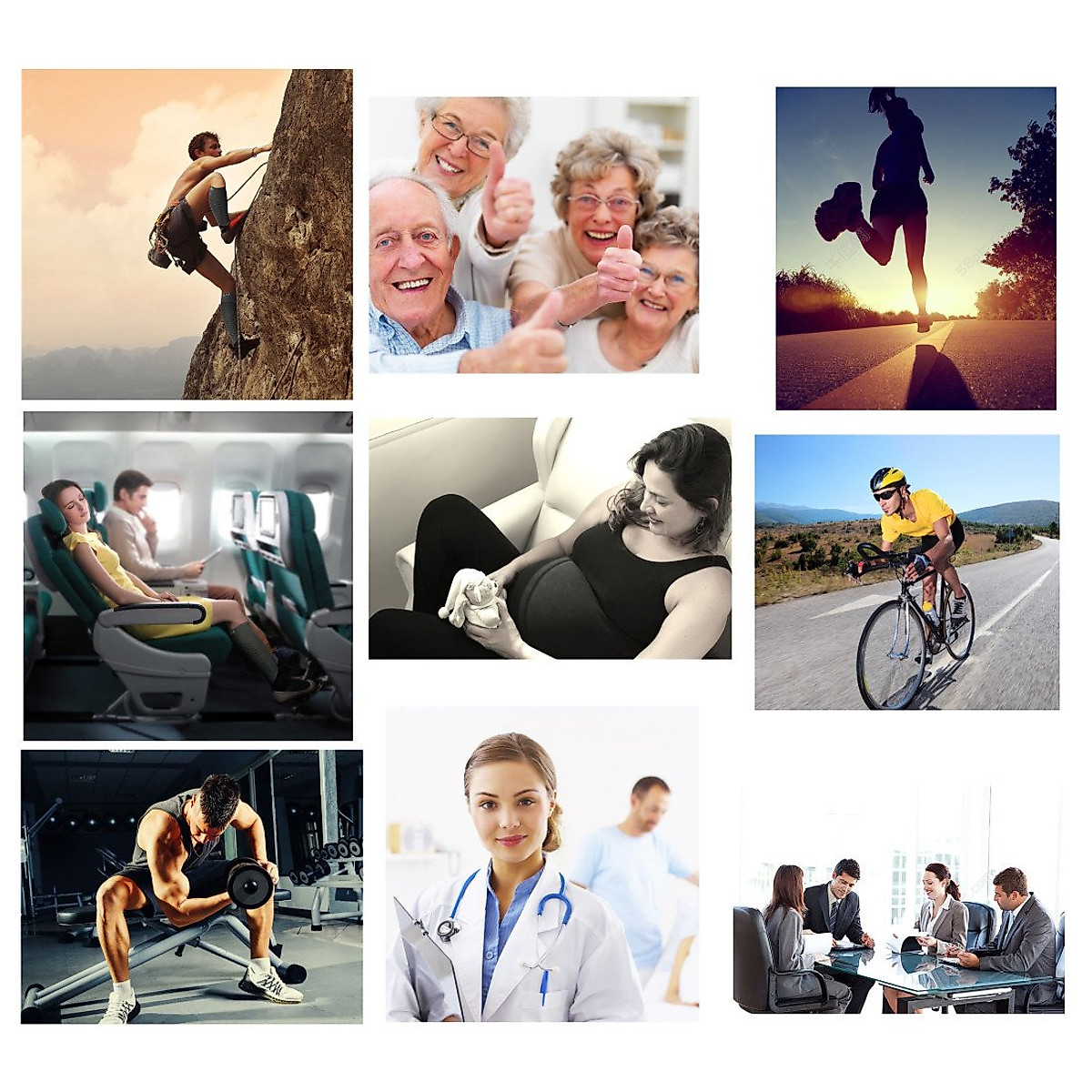 3Pairs Toeless Open Toe 15-20mmH Compression Socks for Men Women Support Knee High Stockings (Gray+Navy+Black, L/XL)