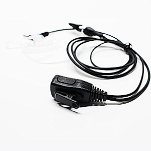 Replacement for Yaesu/Vertex FT-60 FBI Earpiece with Push to Talk (PTT) Microphone - Acoustic Earphone Compatible with Yaesu/Vertex FT-60 Radio - Headset for Security and Surveillance